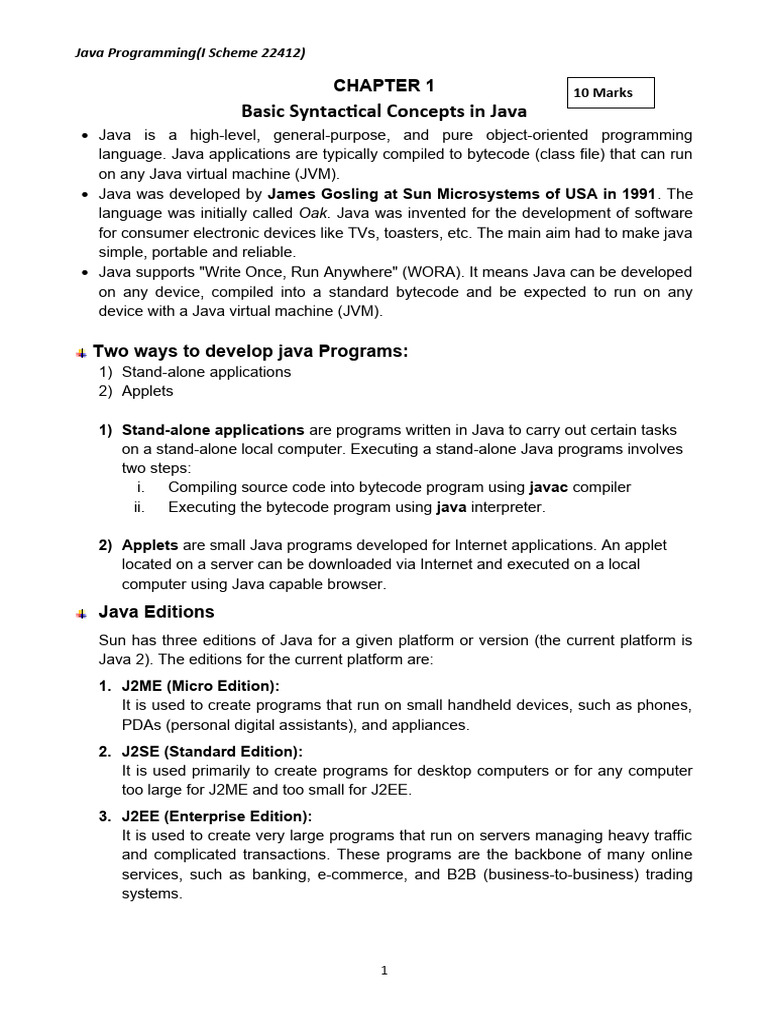 ch1 Java Ischeme | PDF | Java Virtual Machine | Class (Computer Programming)