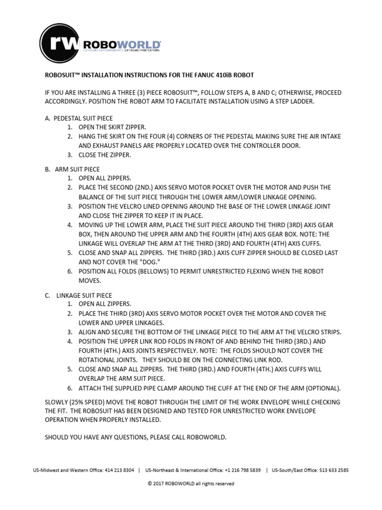 Fanuc M410i Series Installation Instructions - 2017 | PDF | Manufactured Goods | Equipment