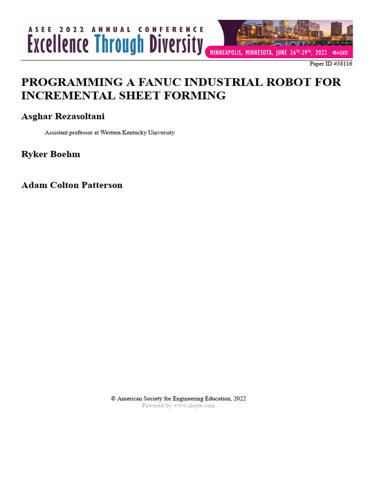 FANUC Robot Programming for ISF | PDF | Sheet Metal | Cartesian ...