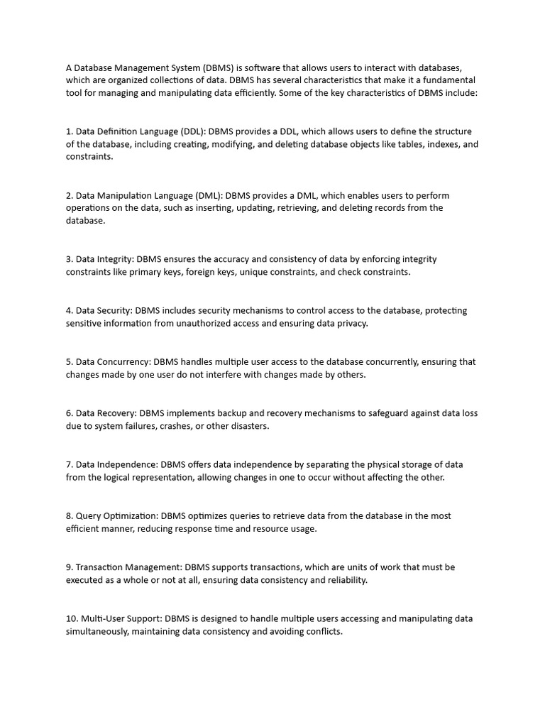 A Database Management System | PDF