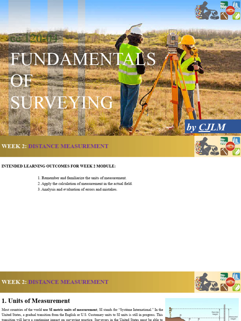 Surveying Distance Measurement Basics | PDF | Circle | Significant Figures