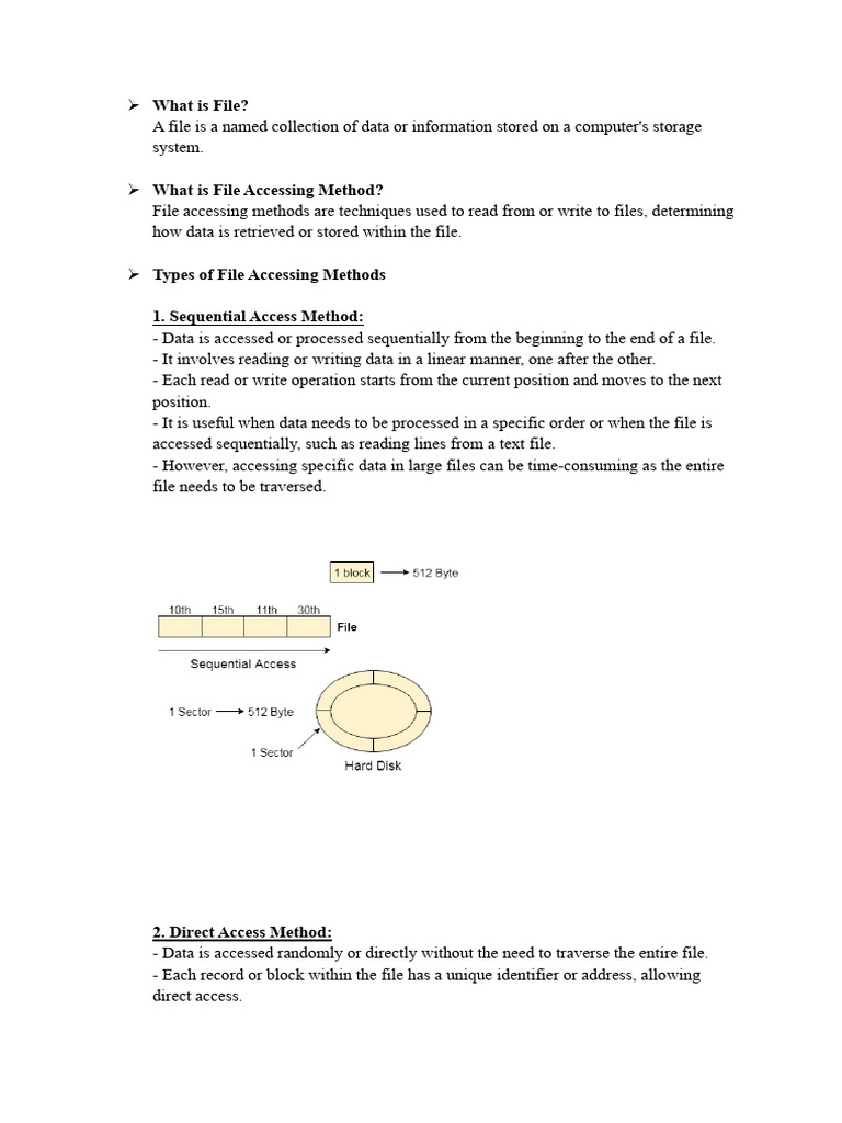 File Accessing Methods | PDF File Accessing Methods | PDF
