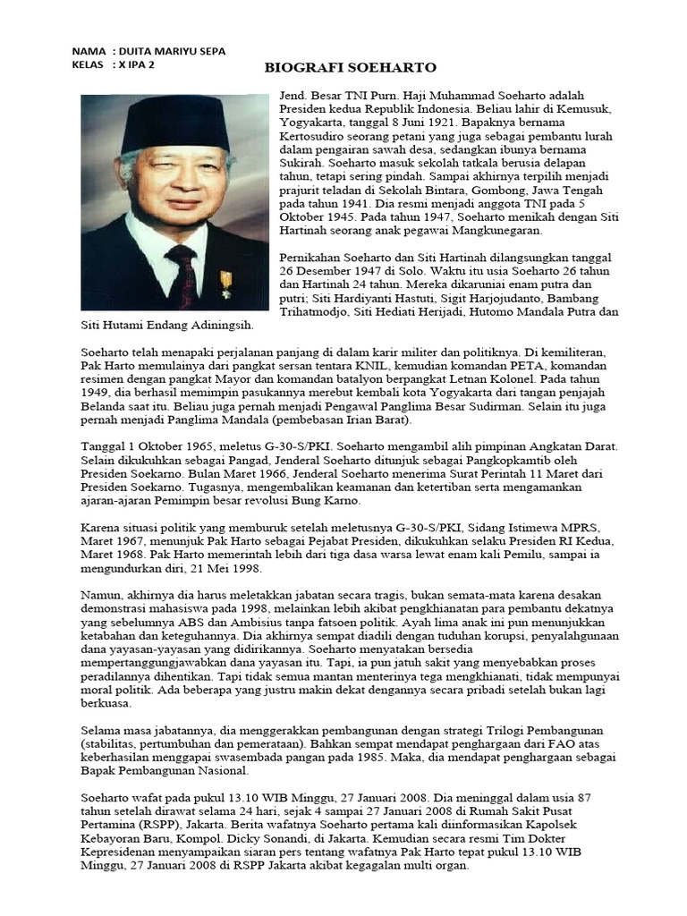 Biografi Soeharto | PDF