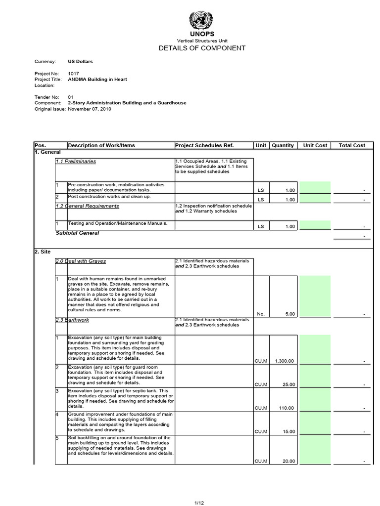 BOQ For 2 Storied Building | PDF
