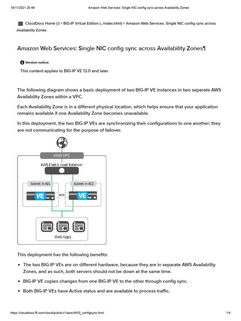 Amazon Web Services - Single NIC Config Sync Across Availability Zones ...