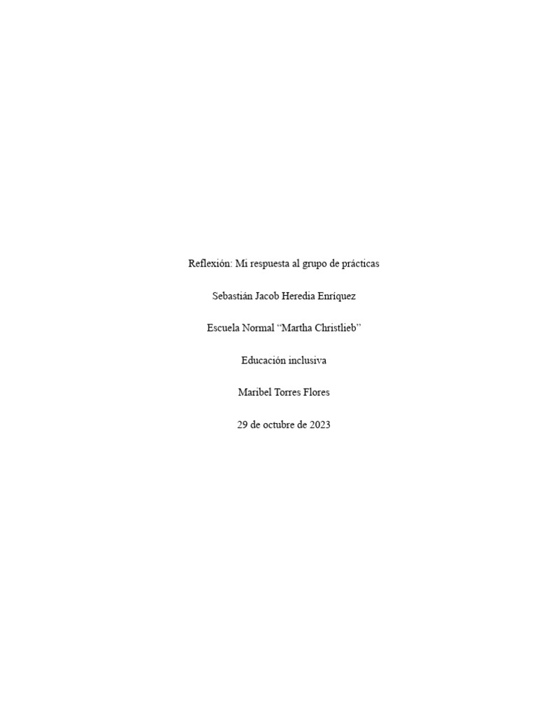 Reflexión - Innovación en Mi Práctica Docente - Sebastián Jacob Heredia ...