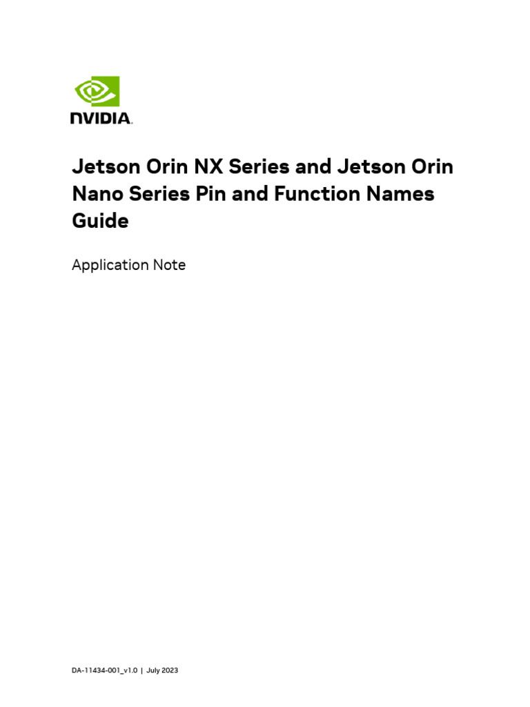 Jetson Orin NX Orin Nano Pin Function Names Guide DA-11434-001 v1.0 | PDF | Input/Output ...