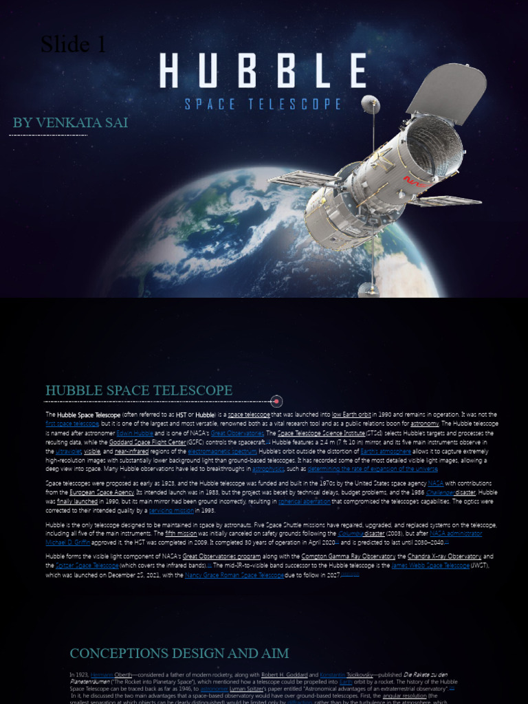 Hubble Space Telescopr | PDF