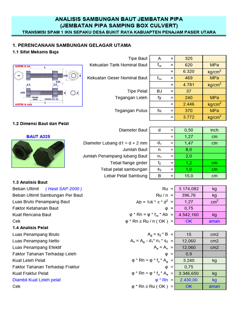 Sambungan Baut | PDF