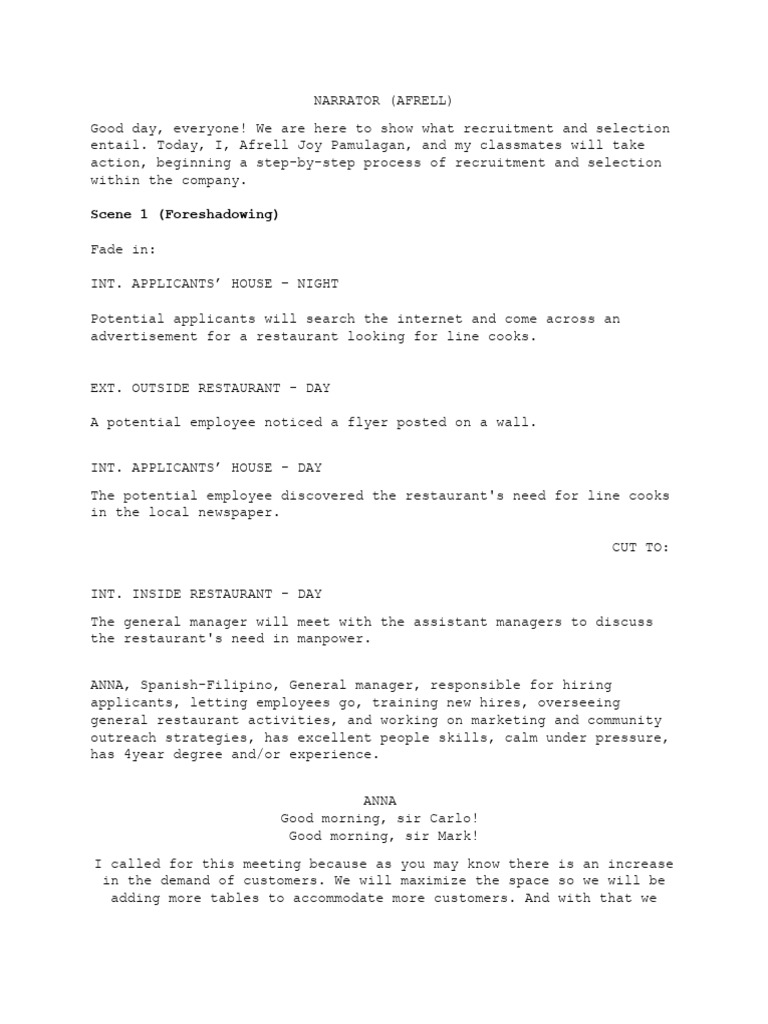 Script Edit | PDF | Recruitment | Salary