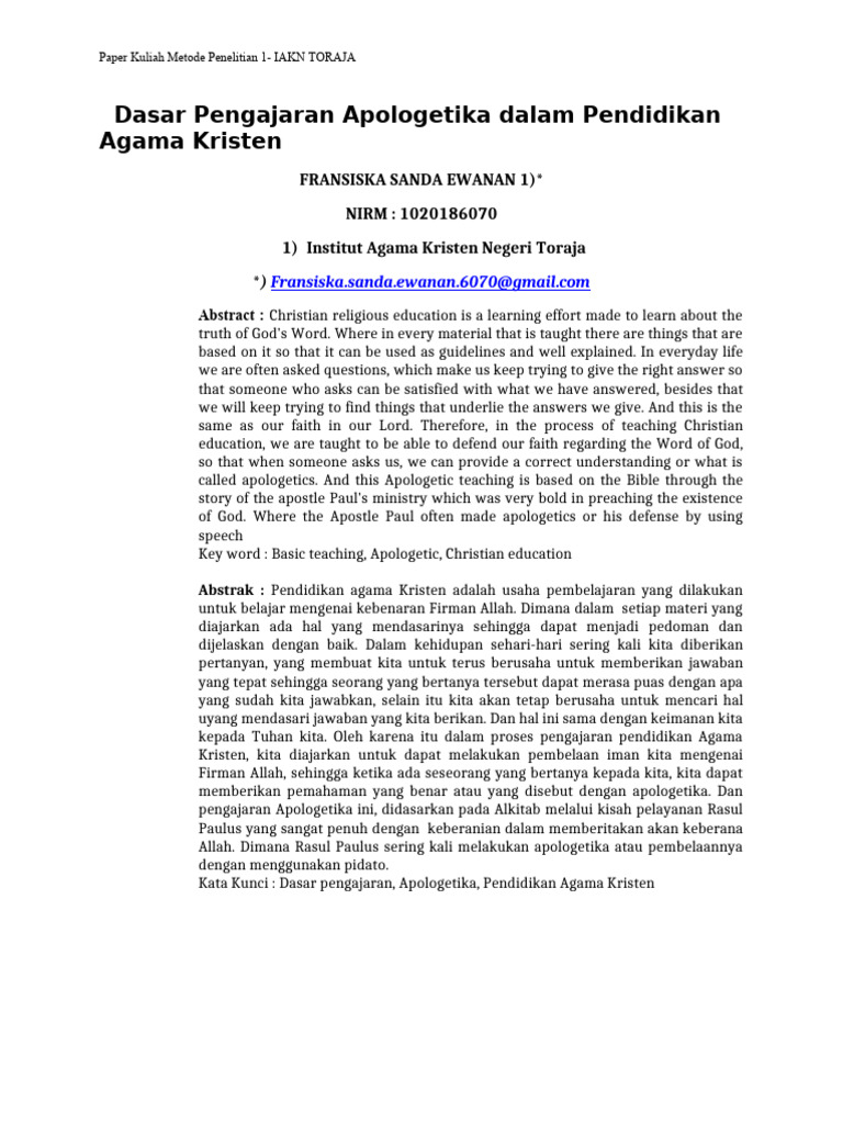 Paper Metodologi Penelitian-1 | PDF