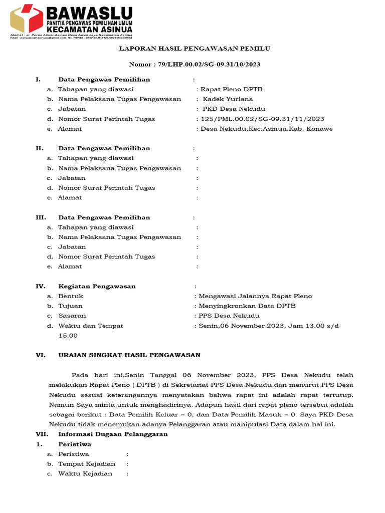 Form A Pengawasan DPTB | PDF