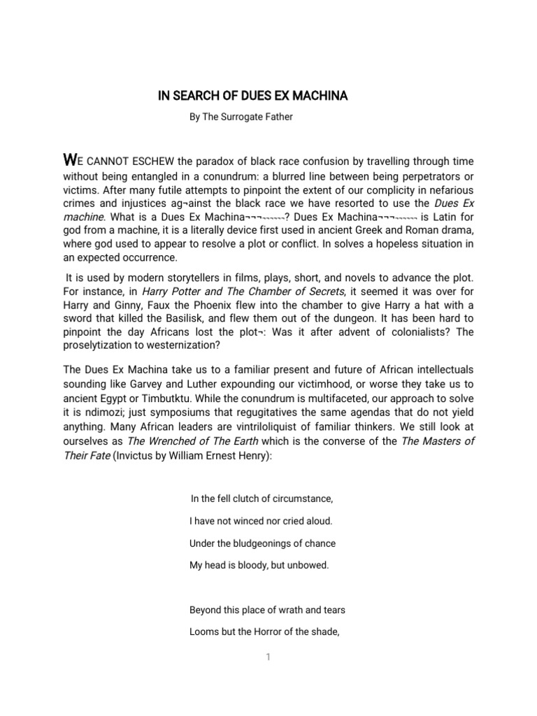 In Search of Dues Ex Machina | PDF