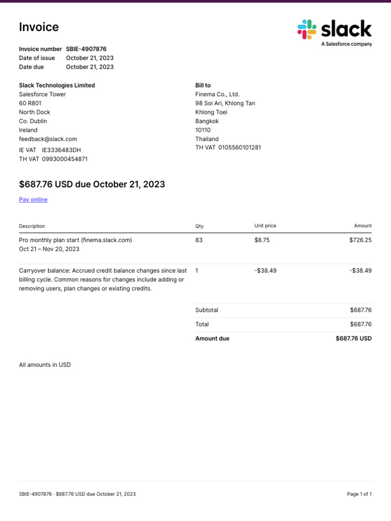 Invoice SBIE 4907876 | PDF