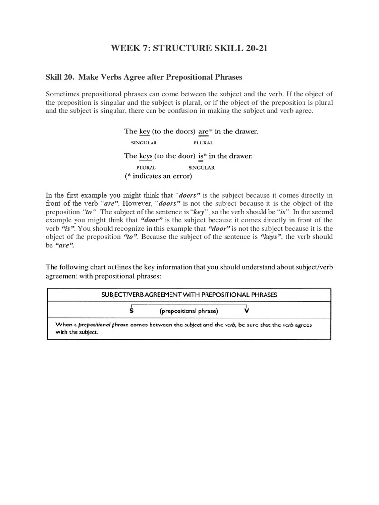STRUCTURE SKILL 20-21 | PDF | Verb | Subject (Grammar)
