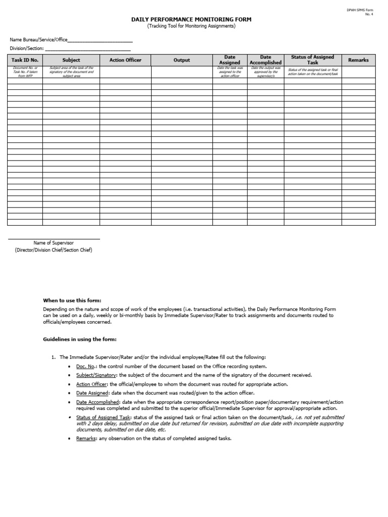 Daily Monitoring | PDF