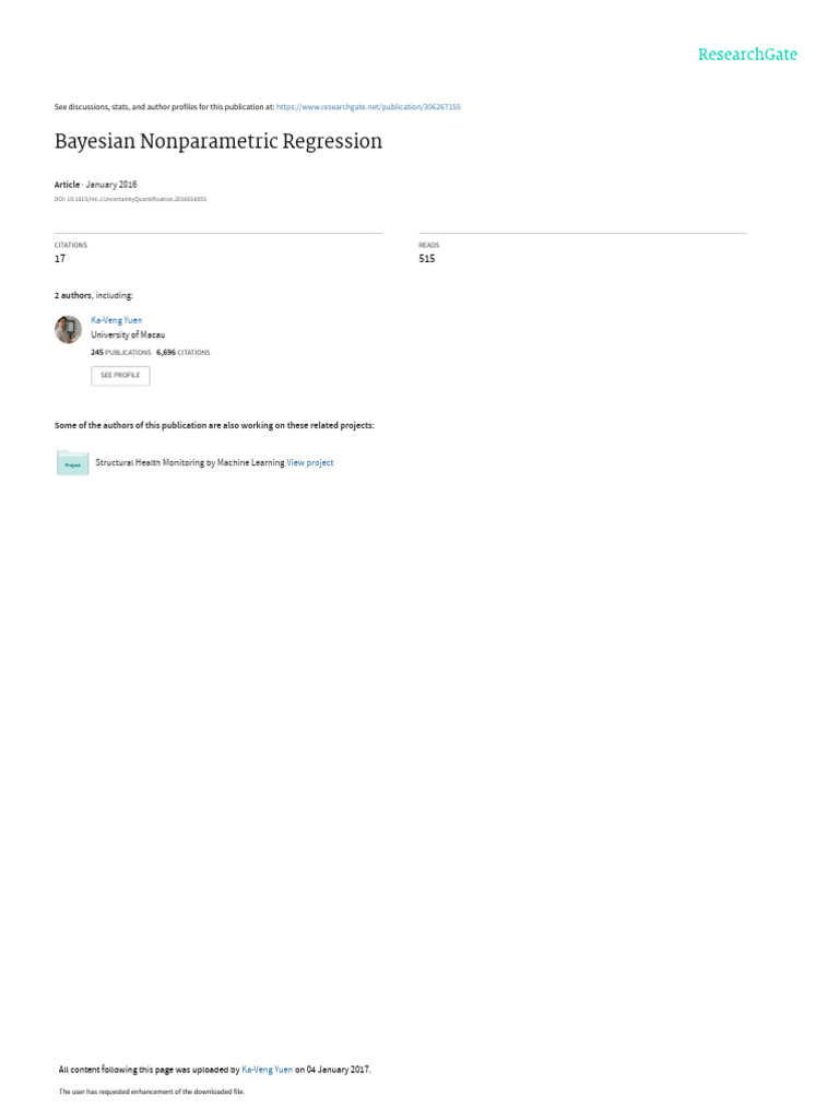 Bayesian Nonparametric General Regression | PDF