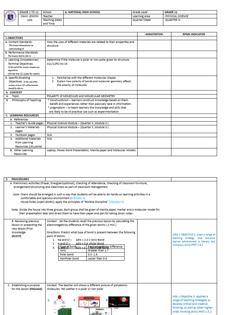 DLL Earth Science Cot | PDF