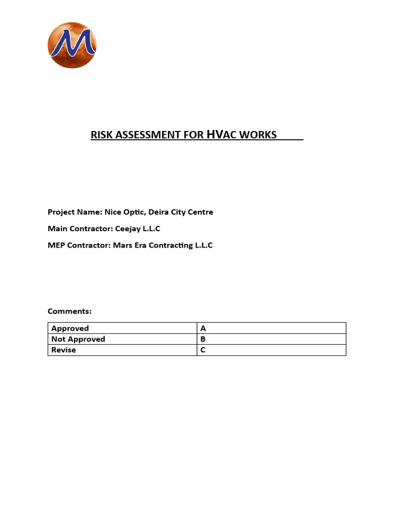 HVAC Risk Assessment | PDF | Personal Protective Equipment | Risk