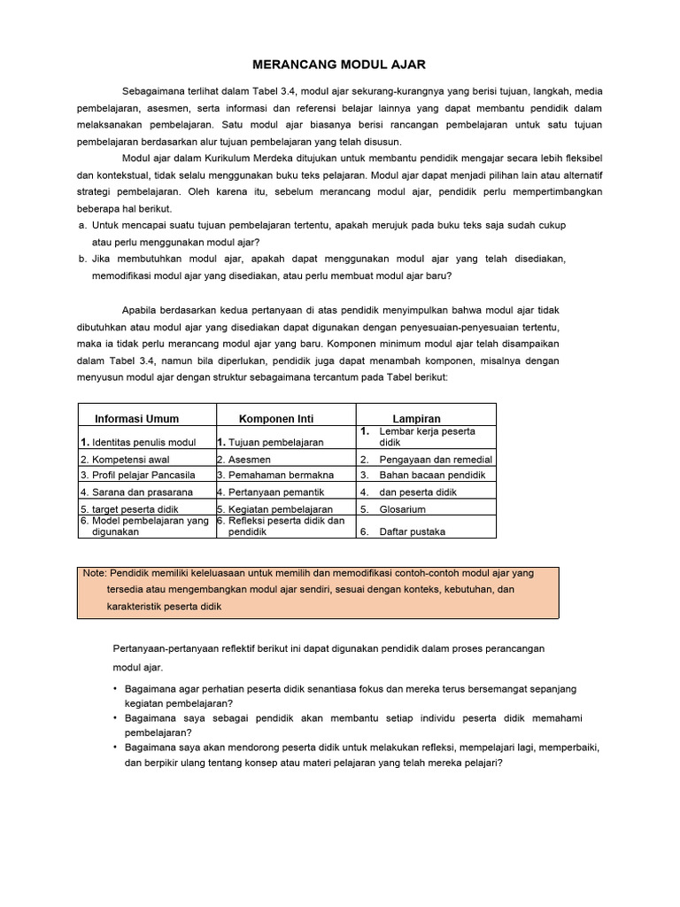 Merancang Modul Ajar | PDF