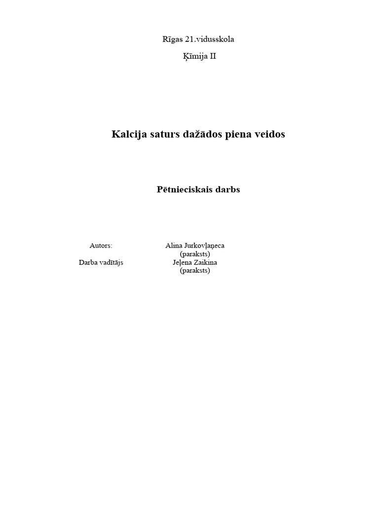 Darba Paraugs - Alina Jurkovļaņeca | PDF