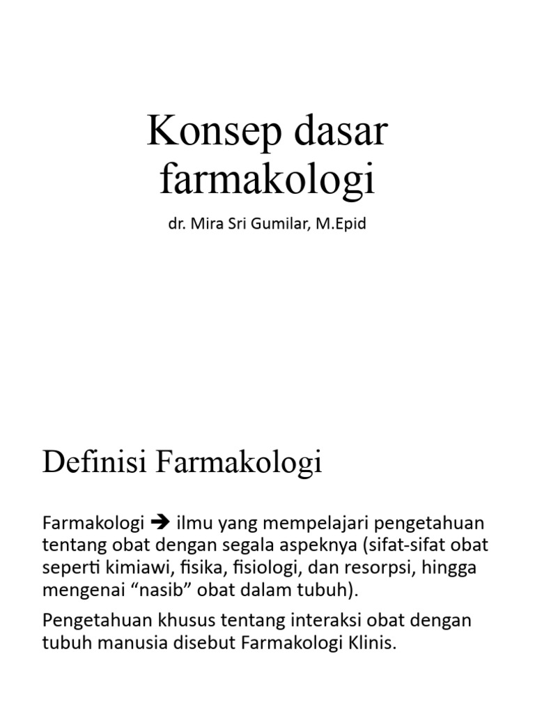 Materi 1 - Konsep Dasar Farmakologi | PDF