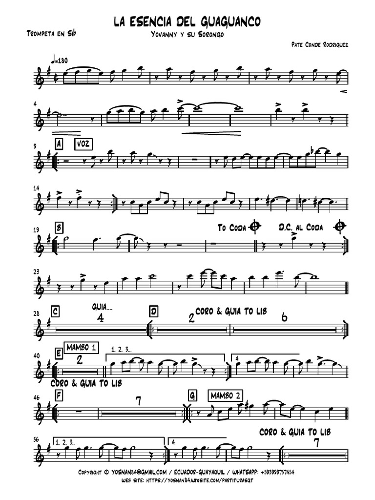La Esencia del Guaguanco - Trompeta en Sib | PDF