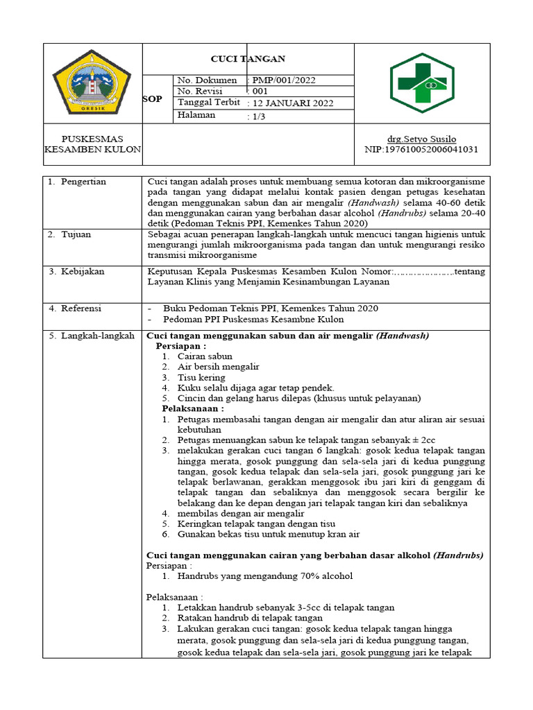 SOP CUCI TANGAN | PDF
