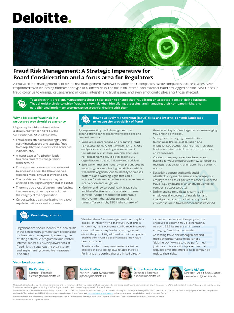 Fraud Risk Management Second Edition | PDF