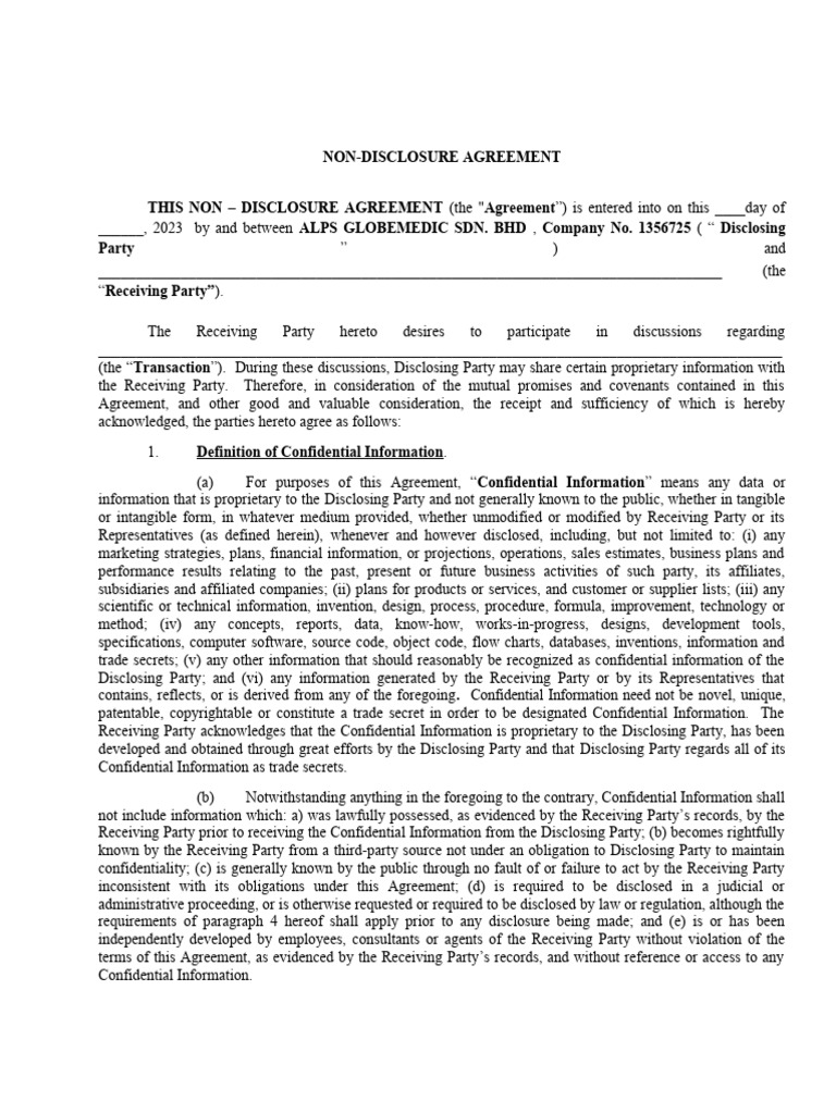 Harvard NDA | PDF | Confidentiality | Non Disclosure Agreement