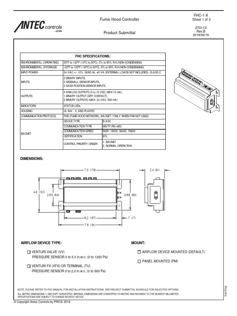 Controller - FHC Series Specification | PDF