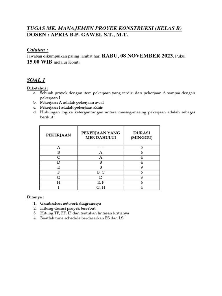Tugas MPK (Kelas B) - 2023 | PDF
