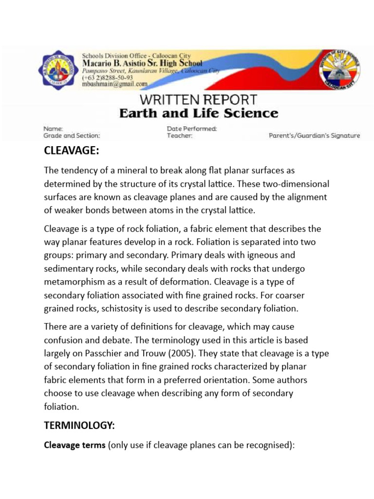 Understanding Mineral Cleavage Types | PDF | Minerals | Geology