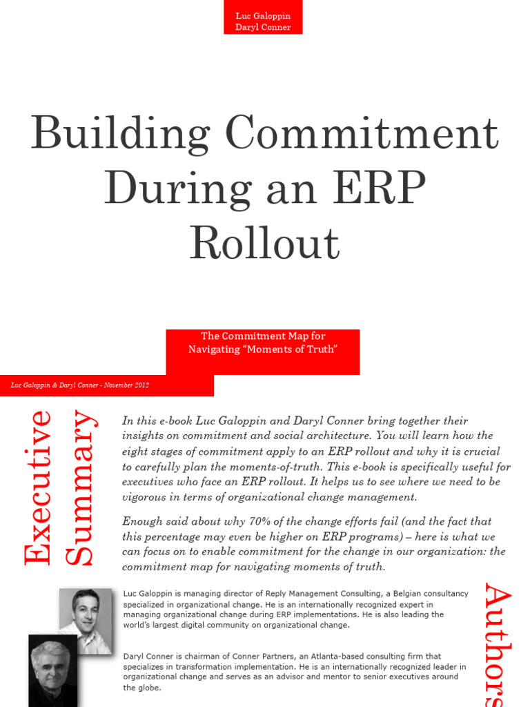 Building Commitment During An ERP Rollout: The Commitment Map For Navigating "Moments of Truth ...