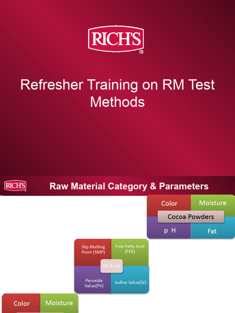 Refresher Training On RM Test Methods | PDF | Titration | Chemistry