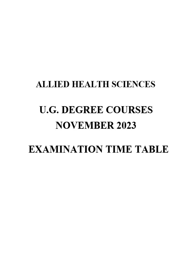 AHS UG Timetable Nov2023 | PDF | Medical Imaging | Radiography