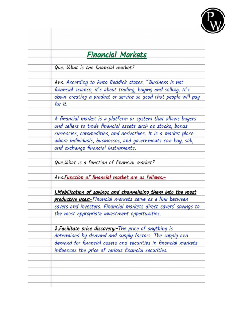 Financial Market | PDF