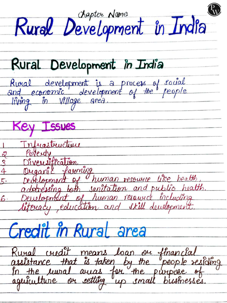 Rural Development - Handwritten Notes - (Kautilya) | PDF