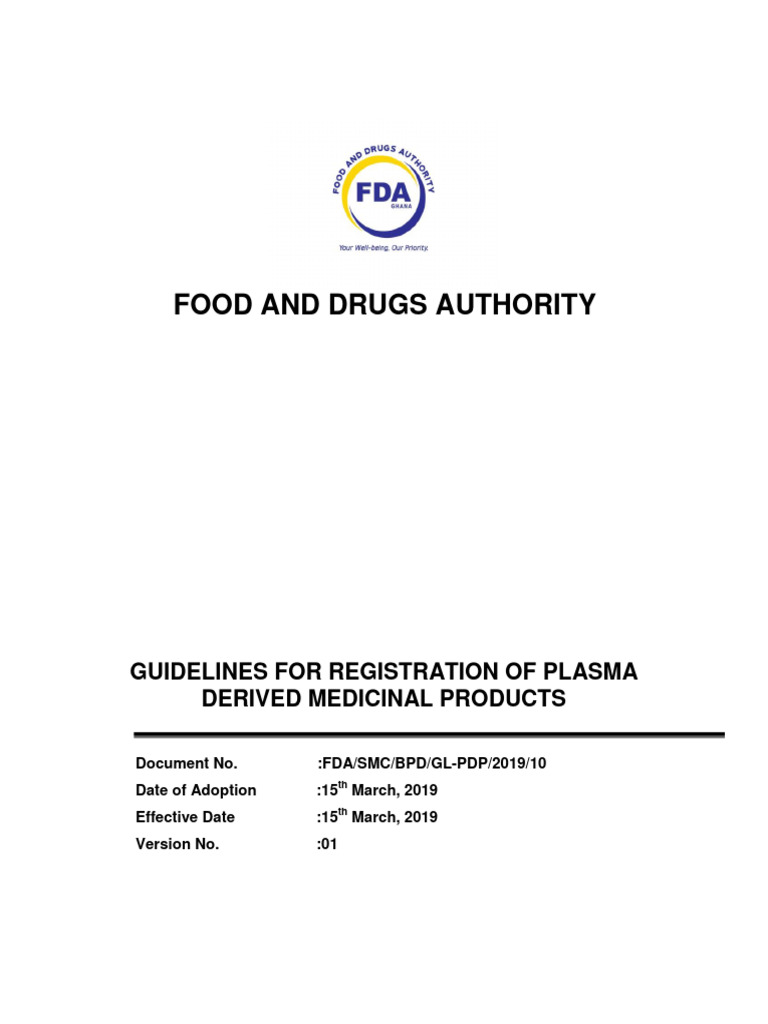 Guidelines For Registration of Plasma Derived Medicinal Products | PDF