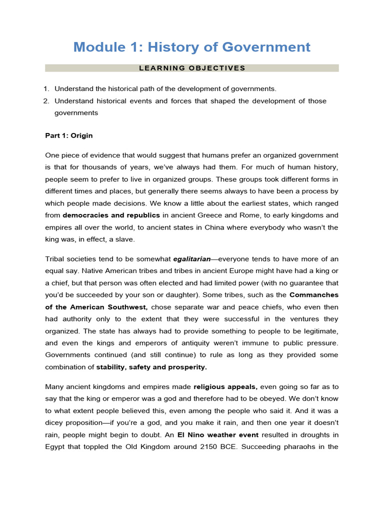 History of The Government | PDF