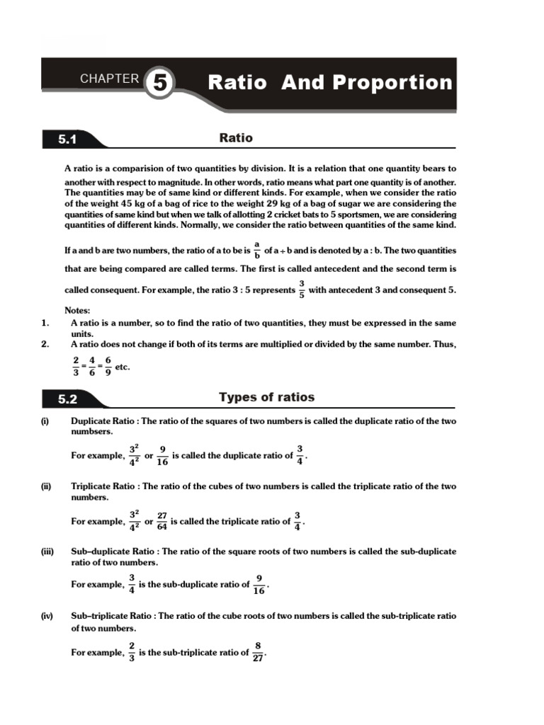 Ratio and Proportion | PDF