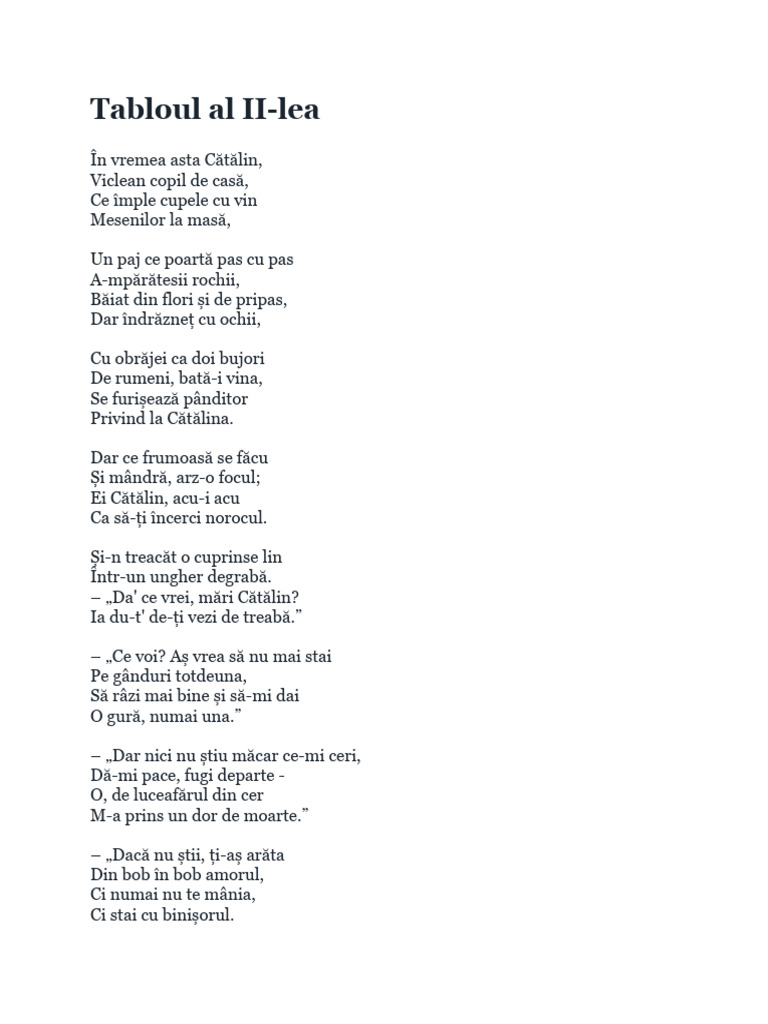 Luceafarul Tabloul II & III | PDF