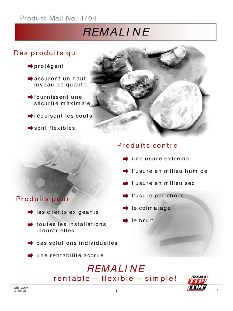 Avantages des produits REMALINE | PDF | Caoutchouc | Chimie