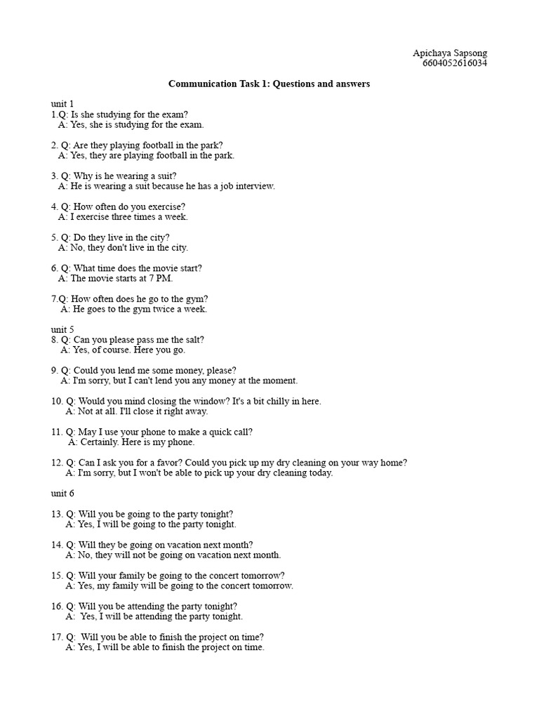 Communication Task 1 | PDF