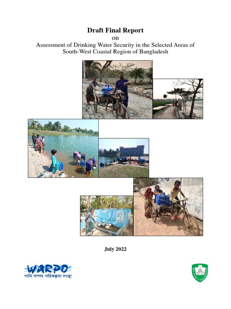 Draft Final Report On Assessment of Drinking Water Security in The Selected Areas of South-West ...