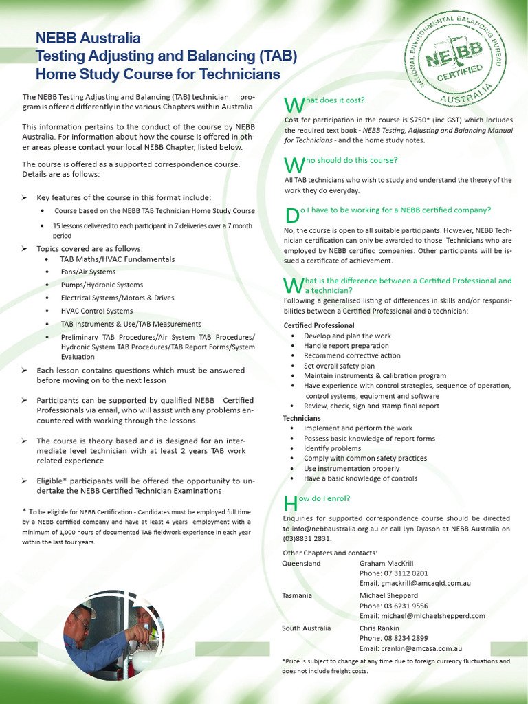 NEBB TAB Technician Course Overview | PDF | Applied And ...