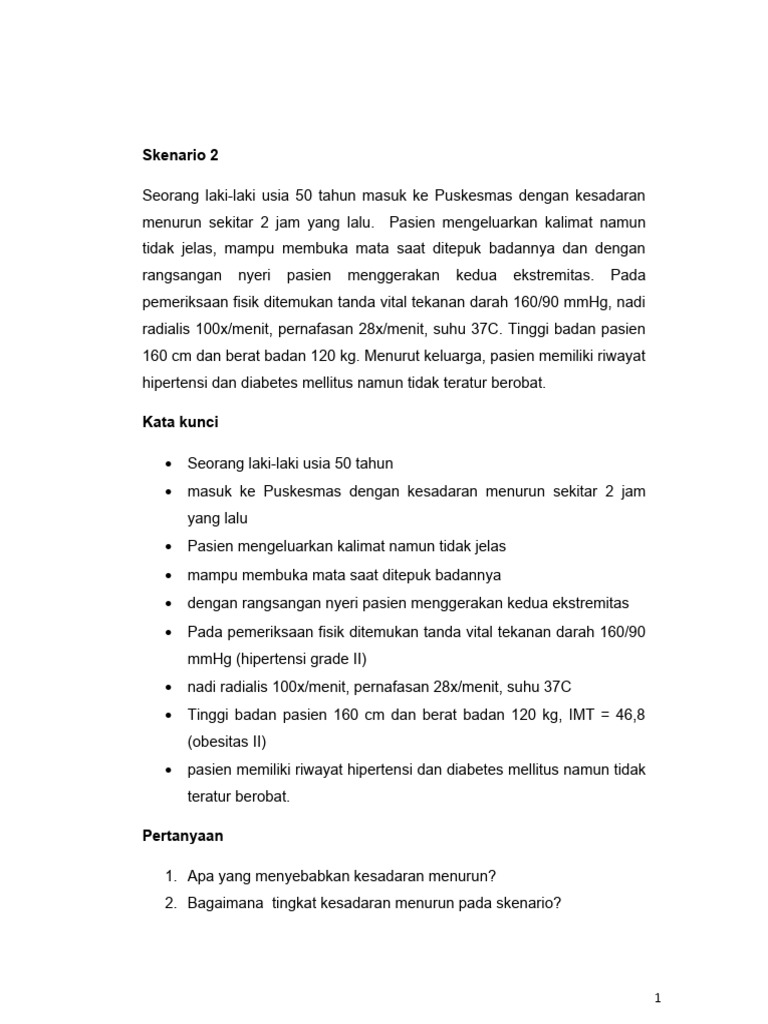 Laporan PBL Modul Kesadaran Menurun KLP 10 | PDF