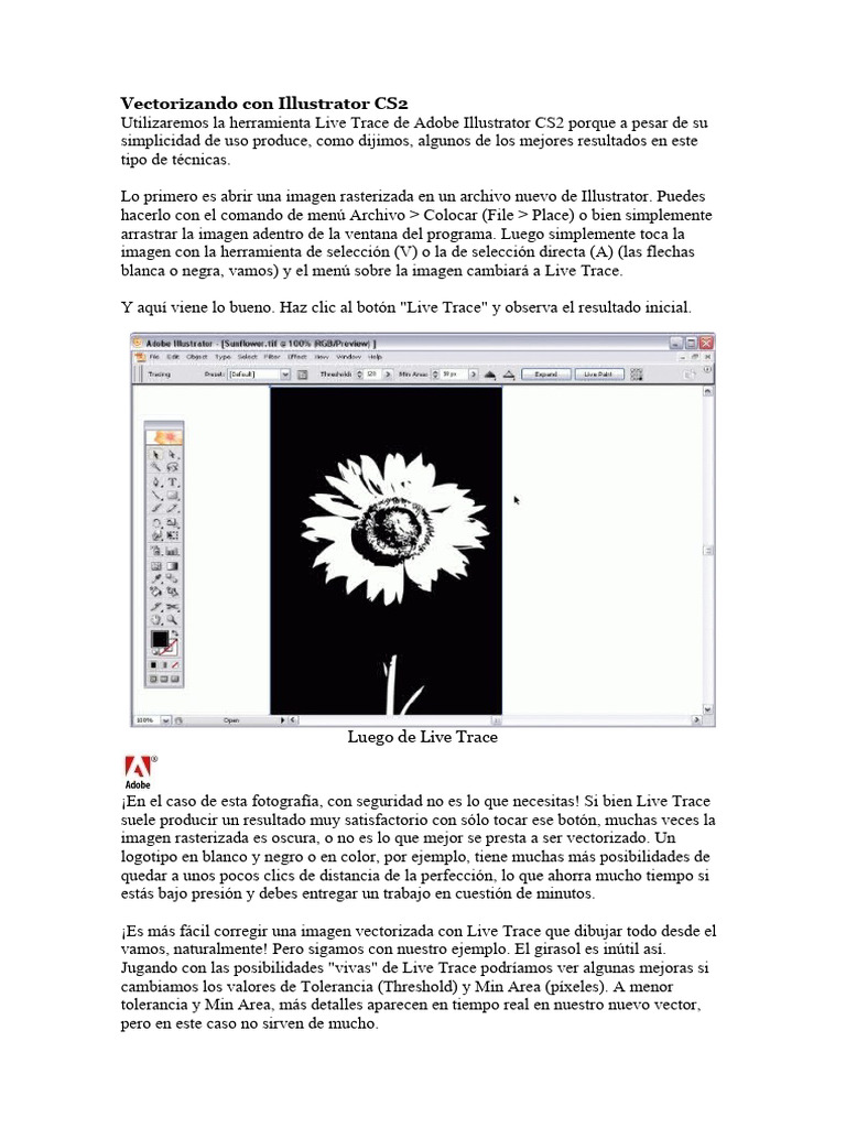 Herramienta Live Trace | PDF | Ilustrador Adobe