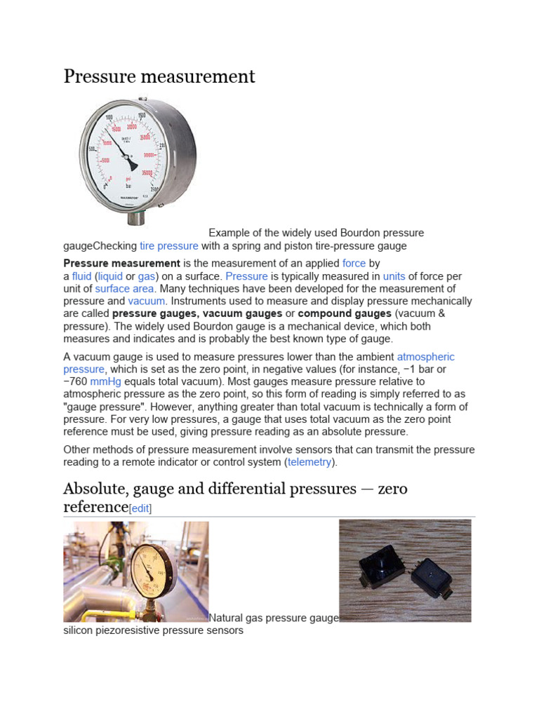 Pressure Measurement | PDF
