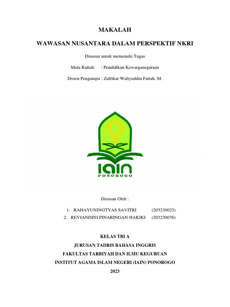 Wawasan Nusantara Dalam Perspektif Nkri | PDF